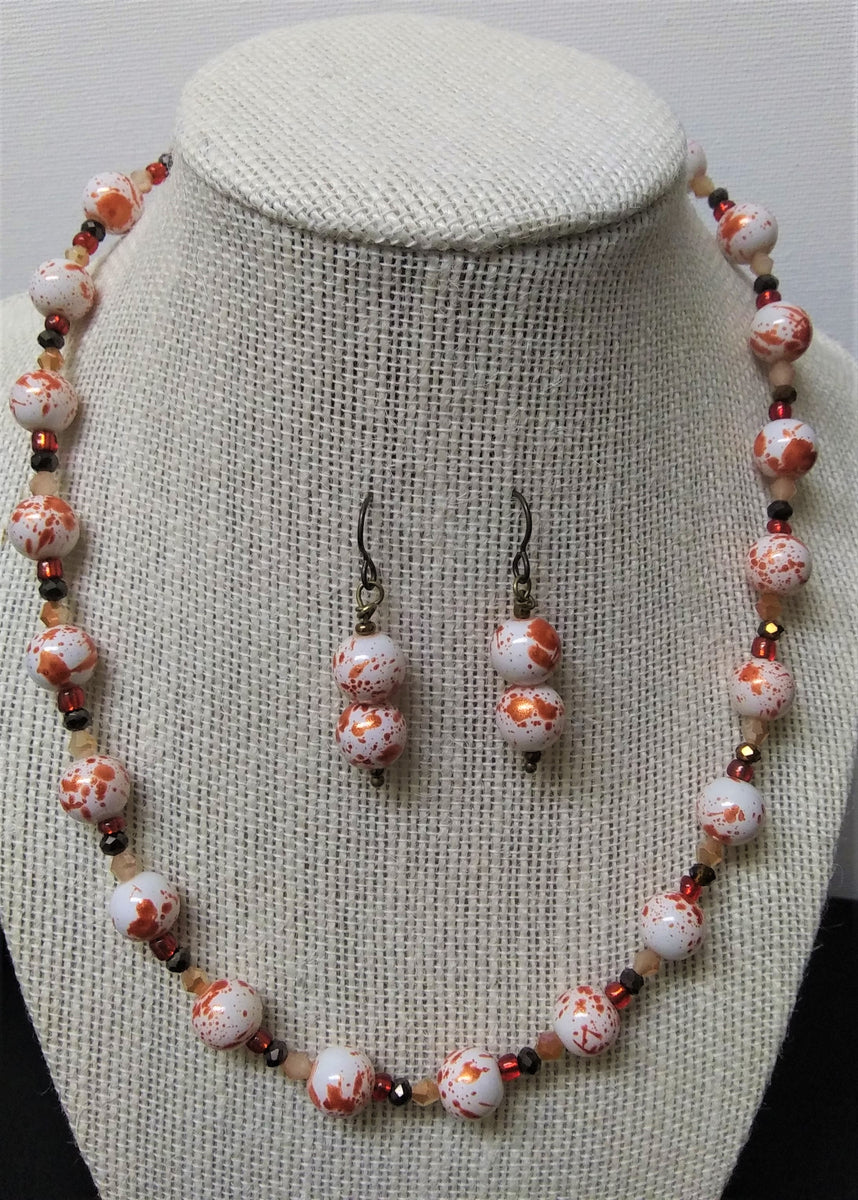 Orange Splash Necklace Set – Ronny G Designs